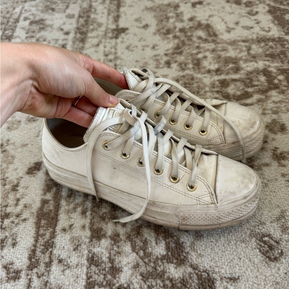 Converse | Shoes | Converse Cream Sneakers | Poshmark